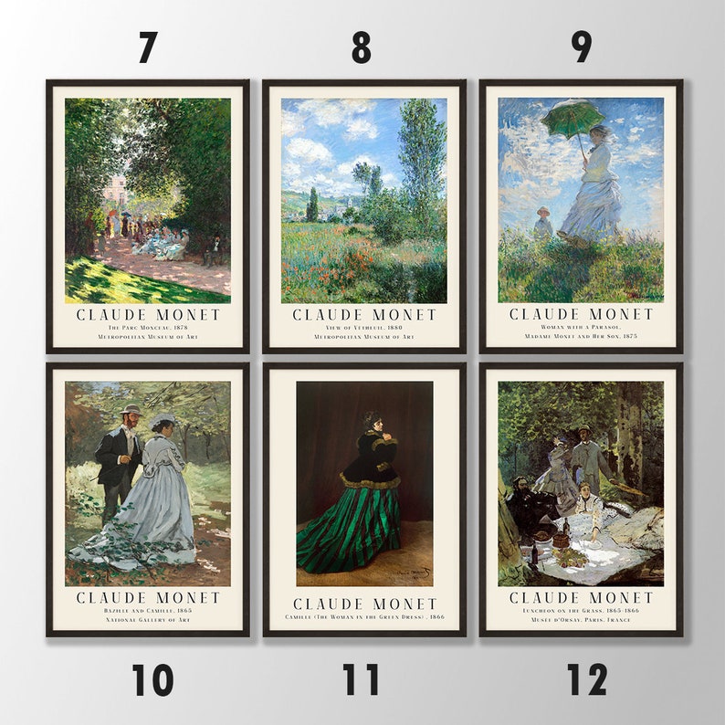 Claude Monet Prints Set Create Your Custom Set Monet Wall - Etsy