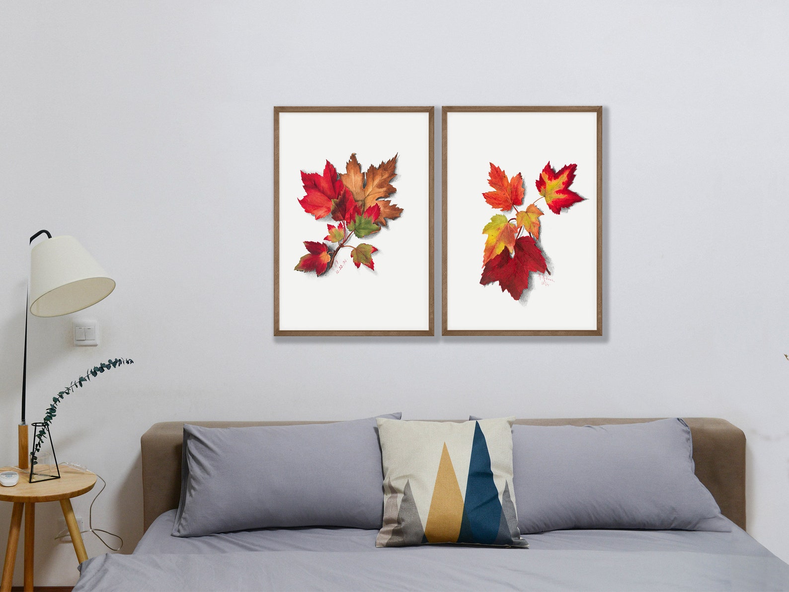 Autumn Leaves Prints Set of 2 Fall Home Decor Maple Leaf - Etsy