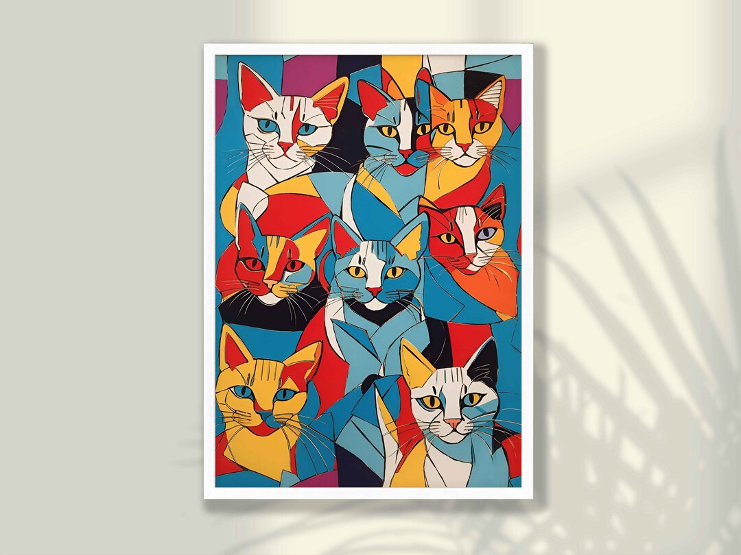Cat Poster No3 - Cat Wall Art, Cat Illustration, Cat Lovers Gift ...