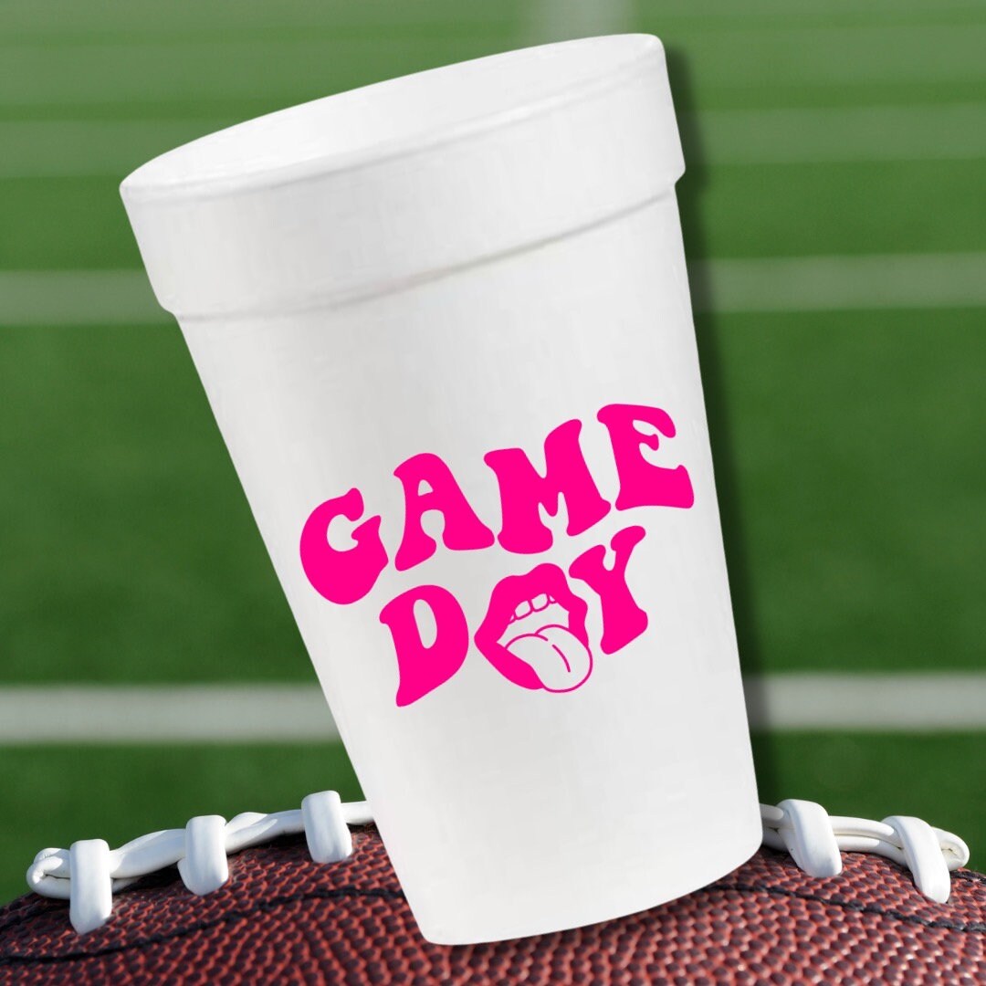 16 Oz Game Day Tongue Styrofoam Cups - Etsy