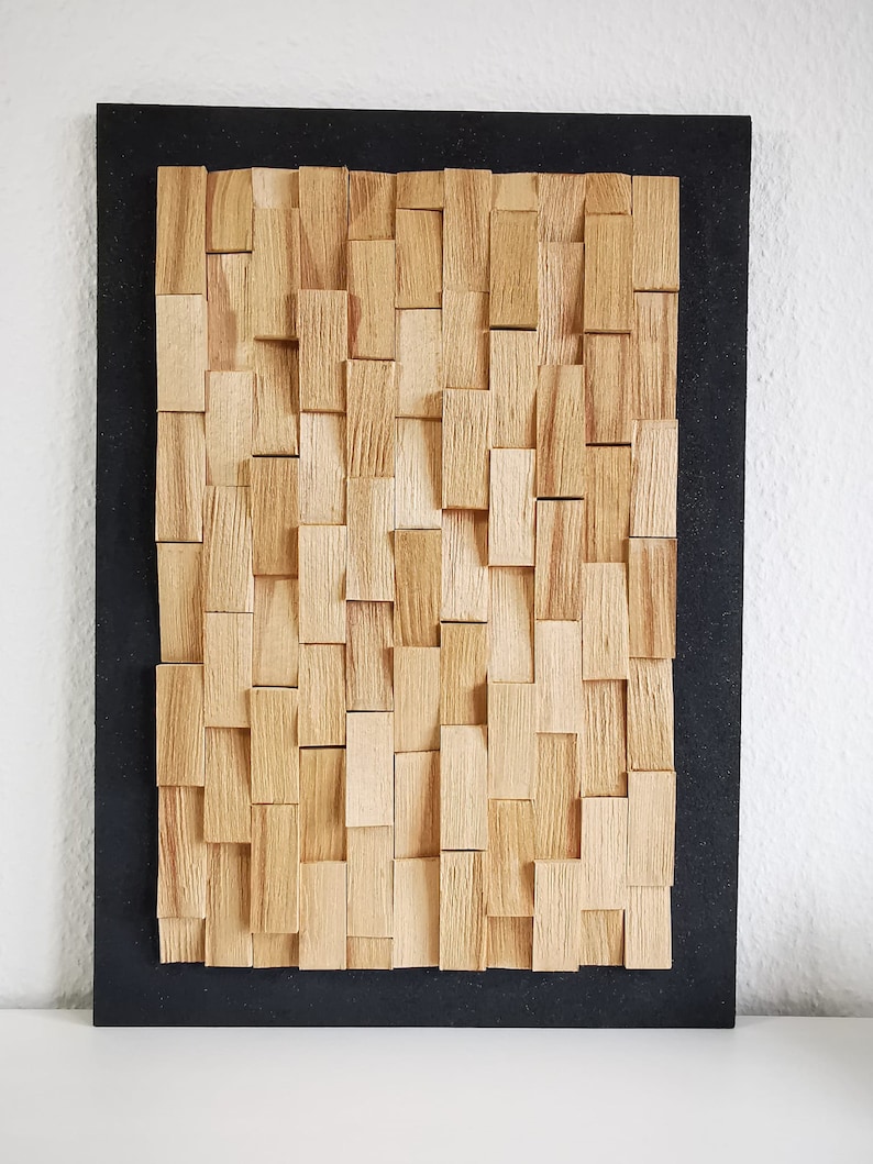 Holzbild - 3D Wandbild aus Holz - Wanddekoration - Mosaik - Malerei ...