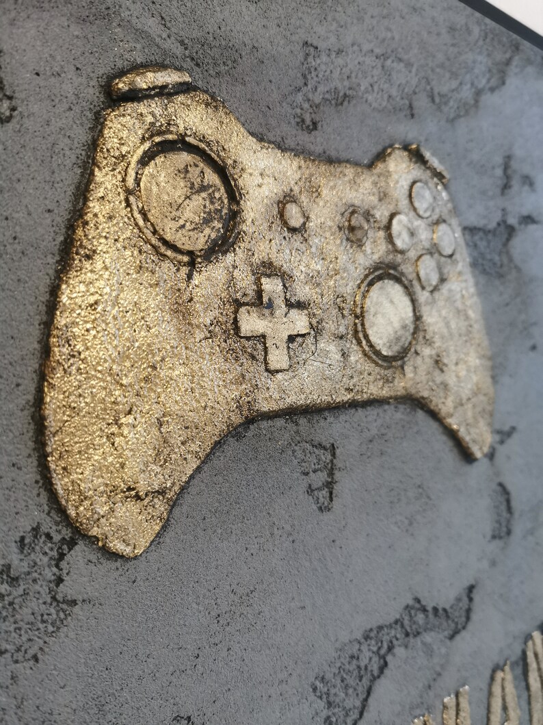 Concrete Picture Wall Picture 3D Personalized Gamer Picture Gamer Name ...