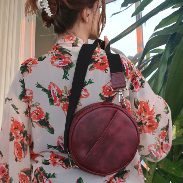 Round Leather Purse - Etsy