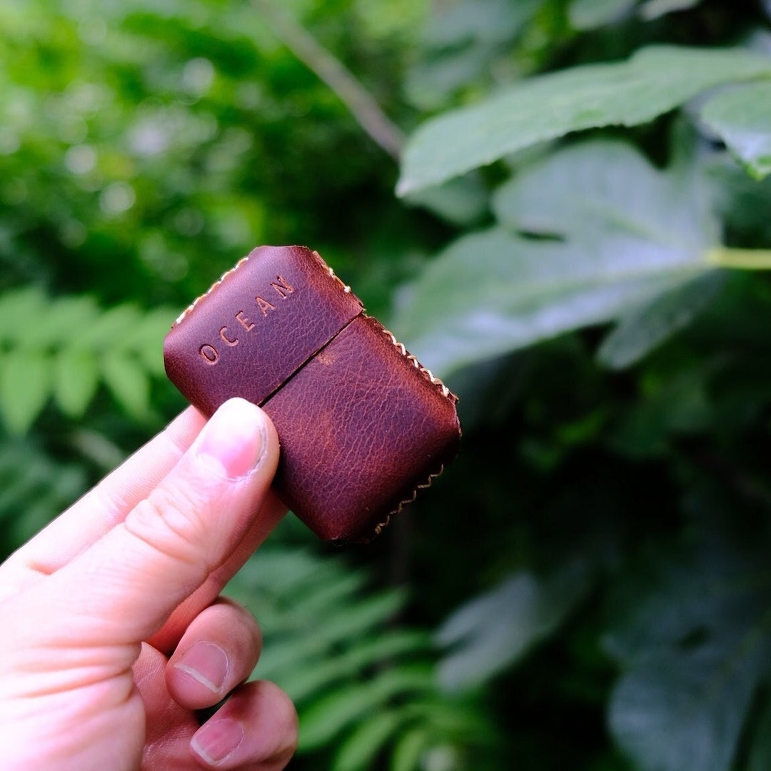 Personalized Leather Zippo Case, Leather Zippo Cover, Birthday Gift for ...