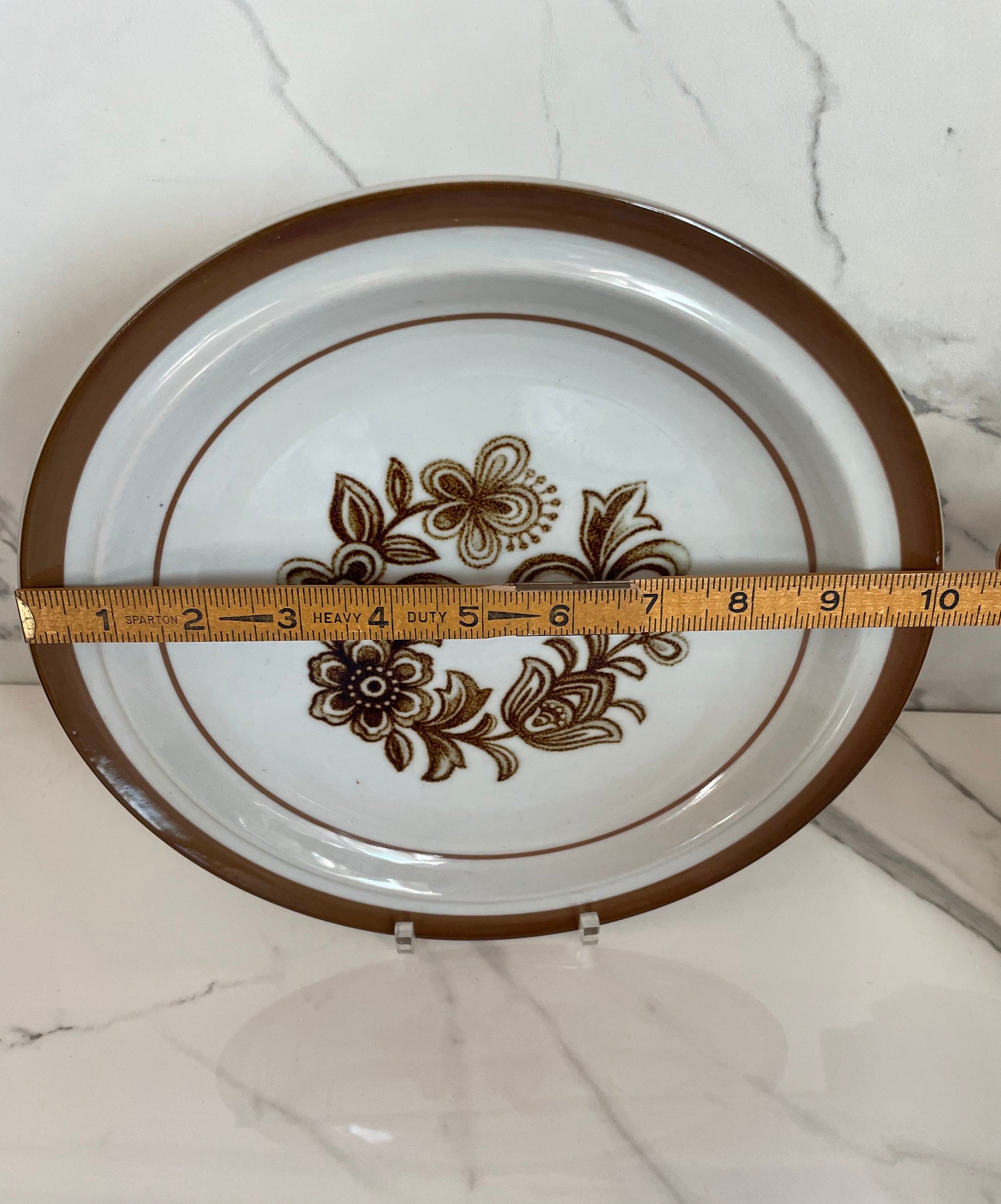 Vintage Monterrey Stoneware, Brown Stoneware Plate With Floral Pattern ...