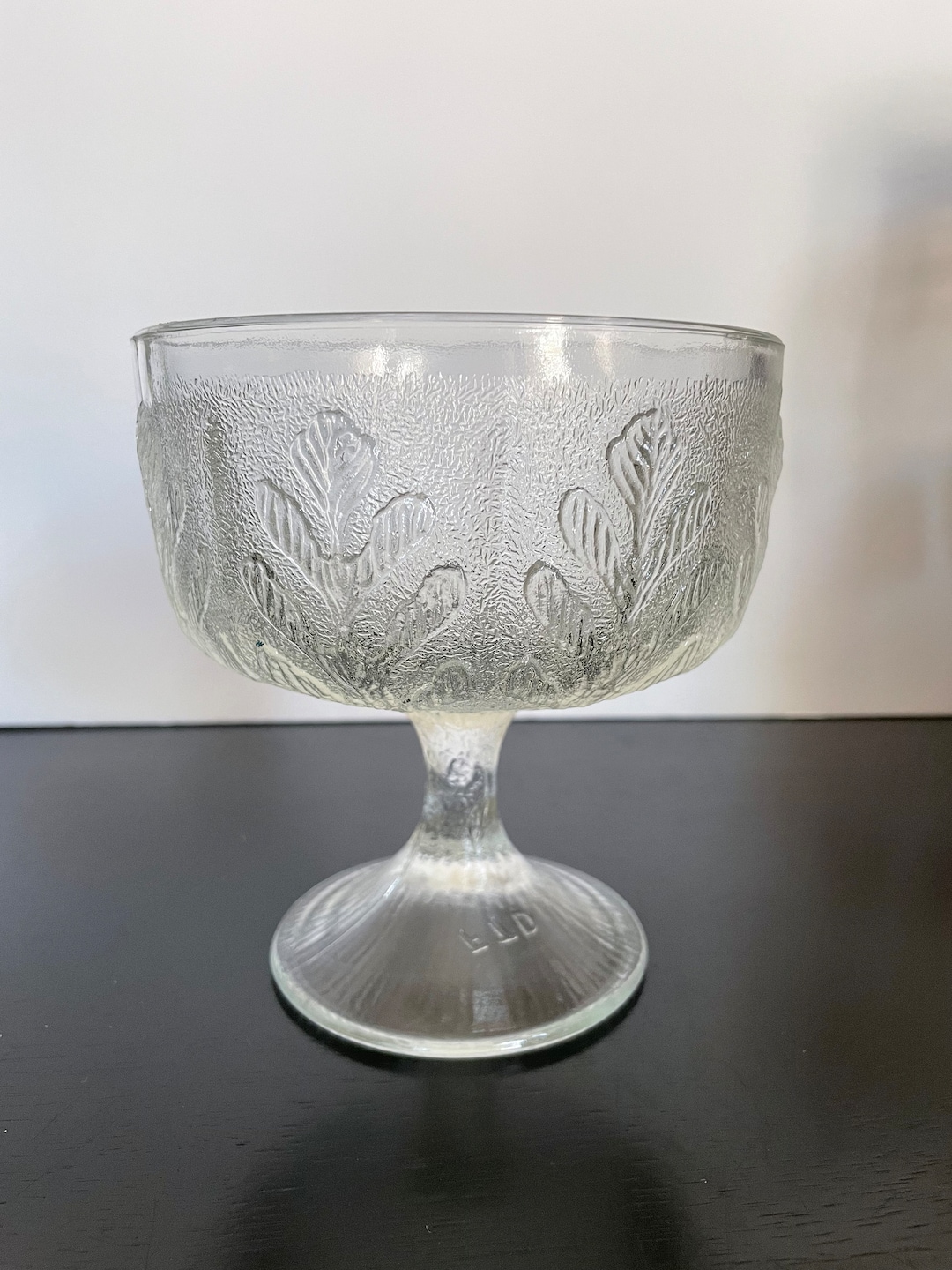Vintage Clear FTD 1978 Oak Leaf Pattern Wide Goblet Candy/nut Dish ...