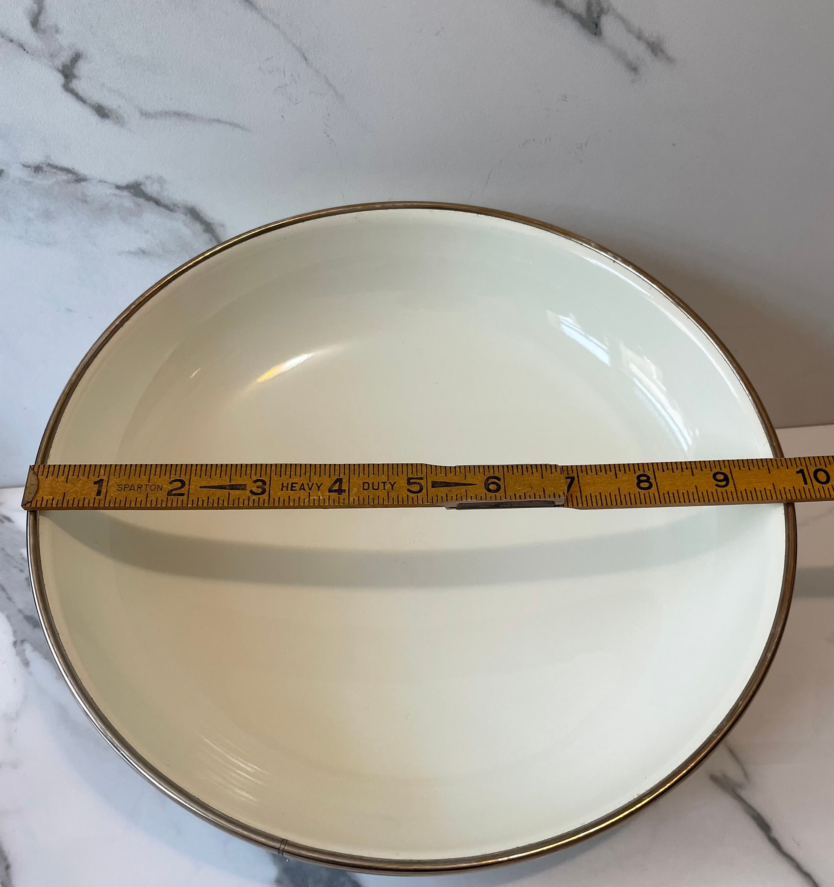 Vintage Regency Enamelware Dutch Oven Lid With Fruit Motif and Brass ...
