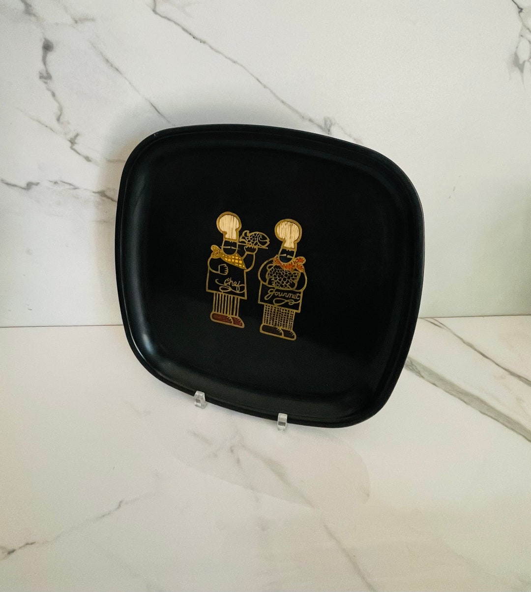 Vintage Couroc Monterey CA Two Chefs in the Kitchen Phenolic Plate ...