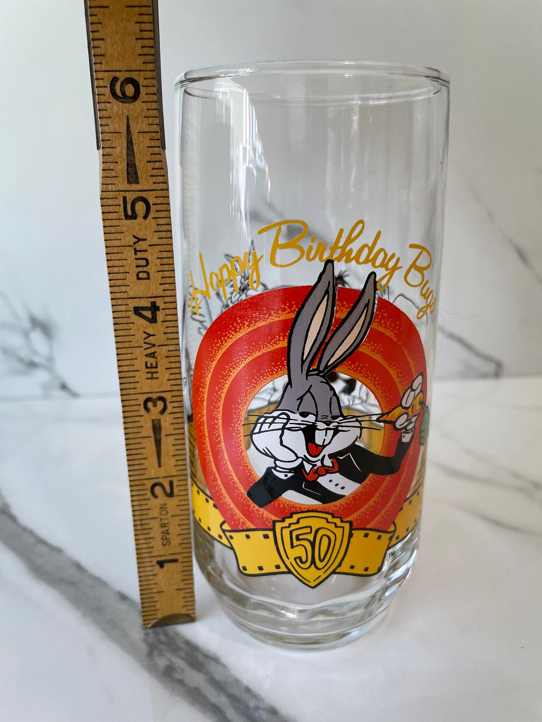 Vintage Libbey Looney Toons Glass Happy Birthday Bugs 50th - Etsy