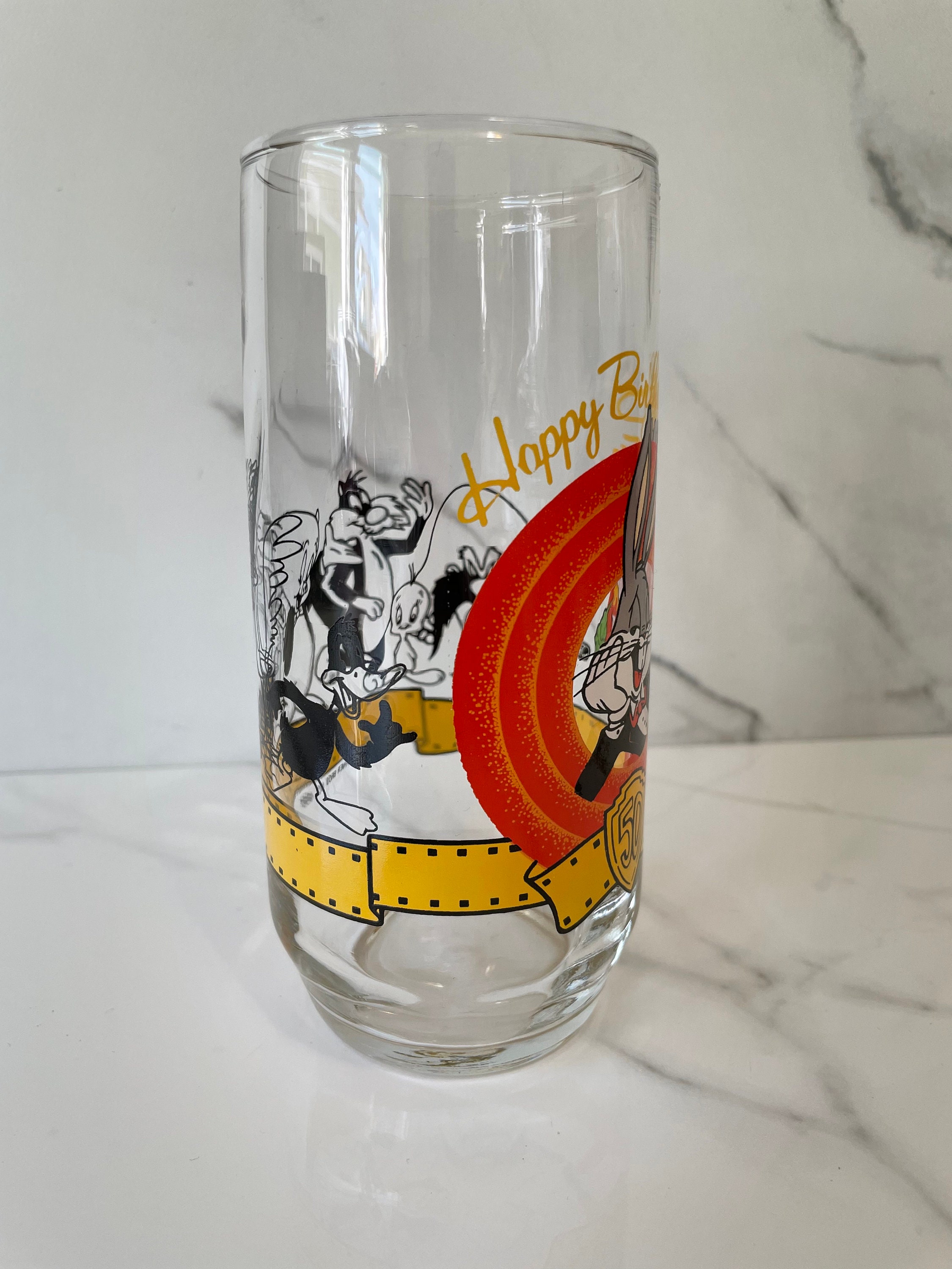 Vintage Libbey Looney Toons Glass Happy Birthday Bugs 50th - Etsy