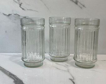 Clear Ribbed Glasses - Etsy