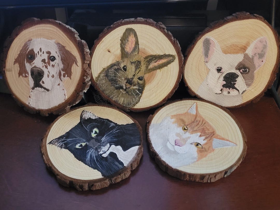 Hand Painted Wood Rounds - Etsy