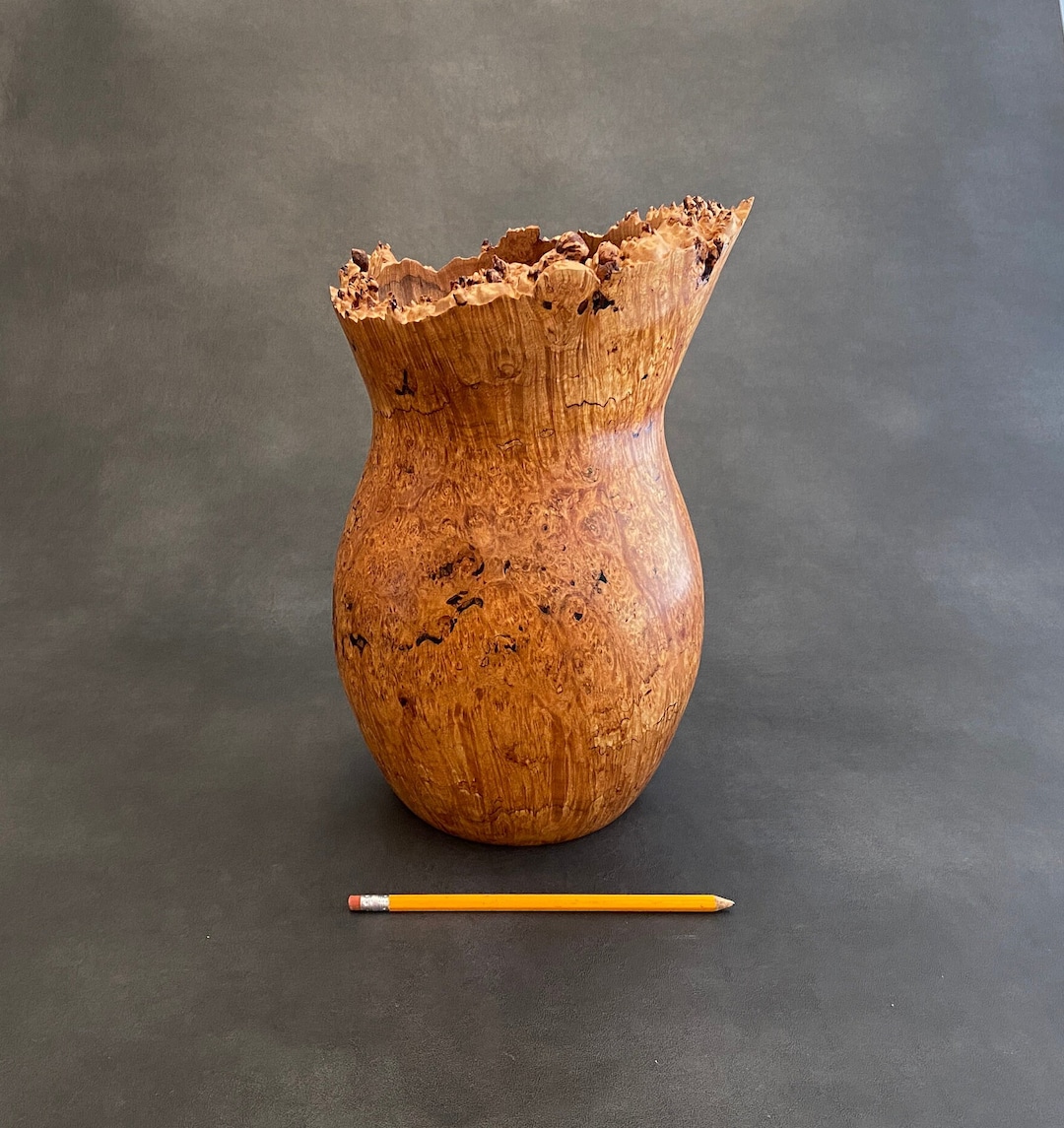Maple Burl Vase, Live Edge, Spalted, Handcrafted - Etsy