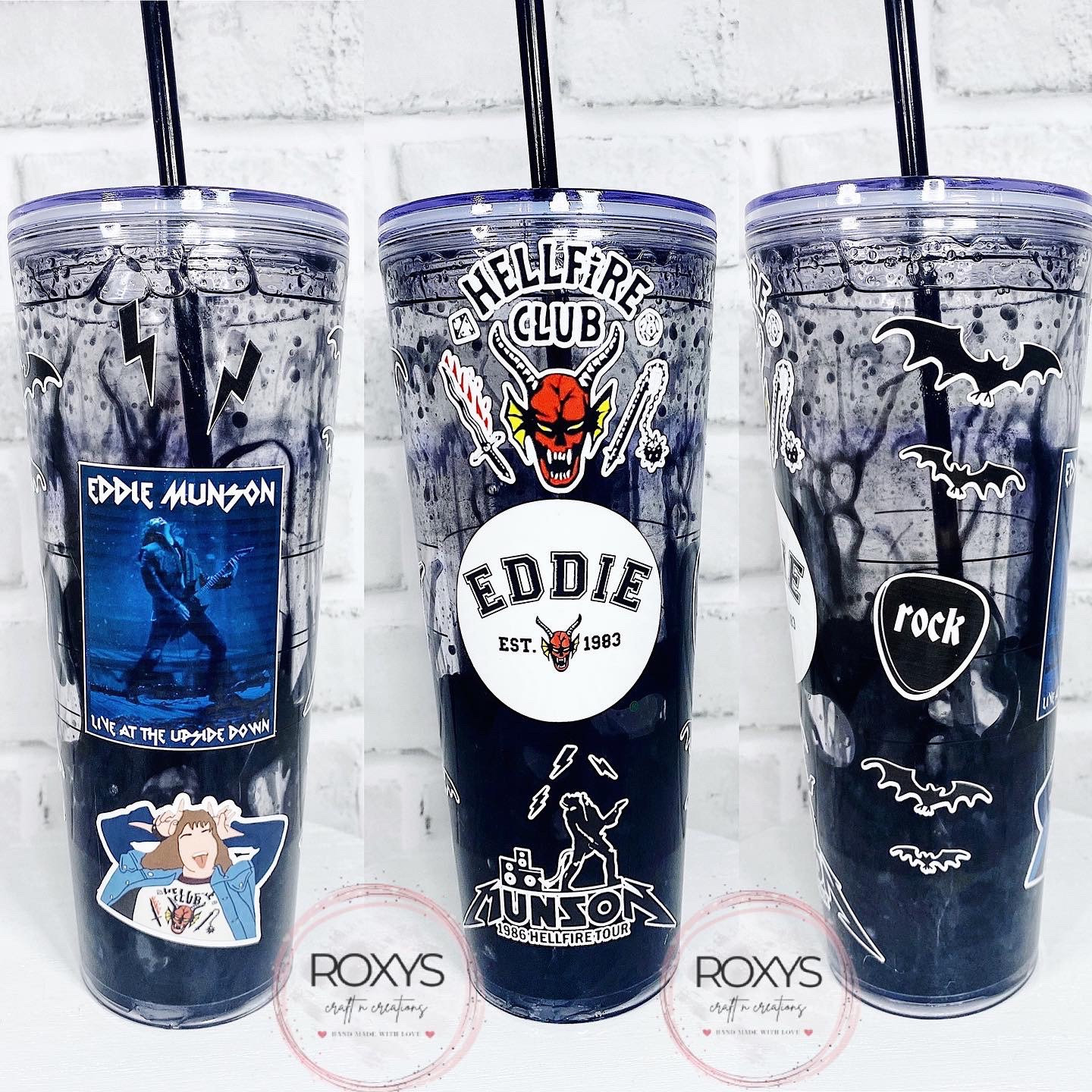 Eddie Munson Black Drip Snowglobe Tumbler - Etsy