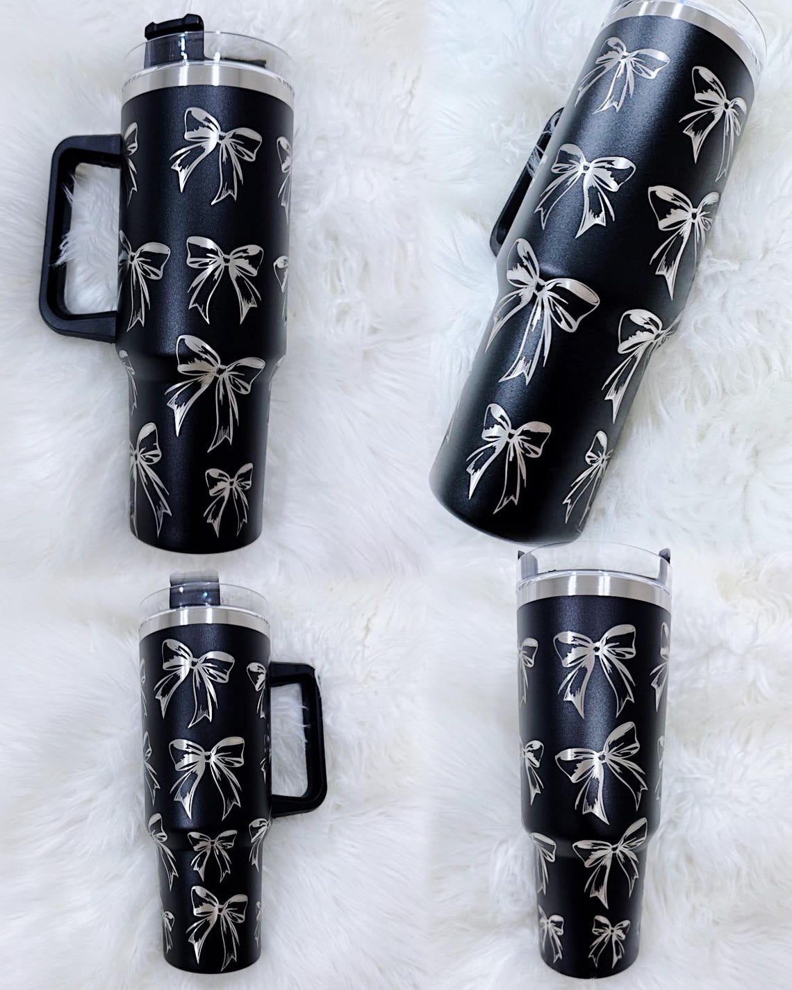 40 Oz Engraved Bow Tumbler With Bow Topper - Etsy