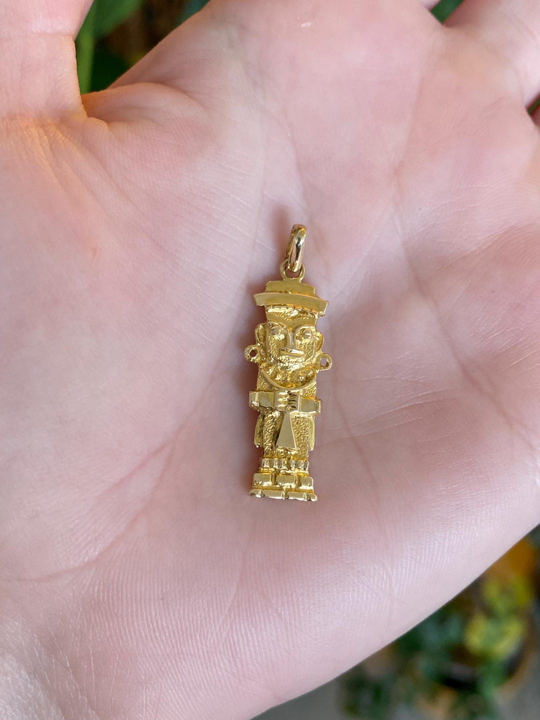 Vintage Solid 14k Yellow Gold Peruvian Statue Charm - Etsy
