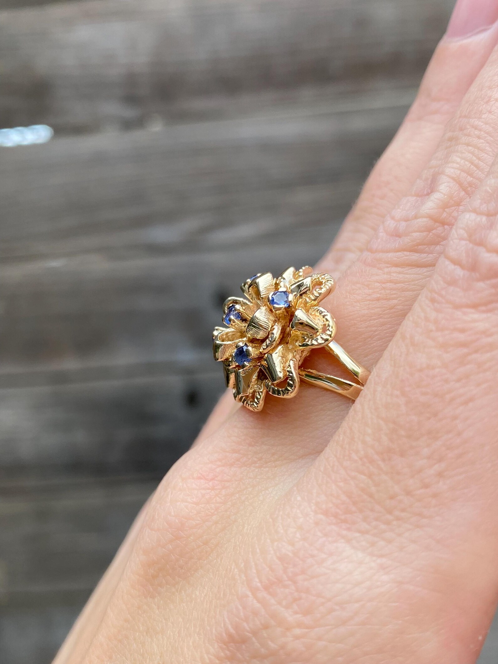 Vintage Solid 14k Yellow Gold Topaz Flower Ring - Size 6 - Etsy