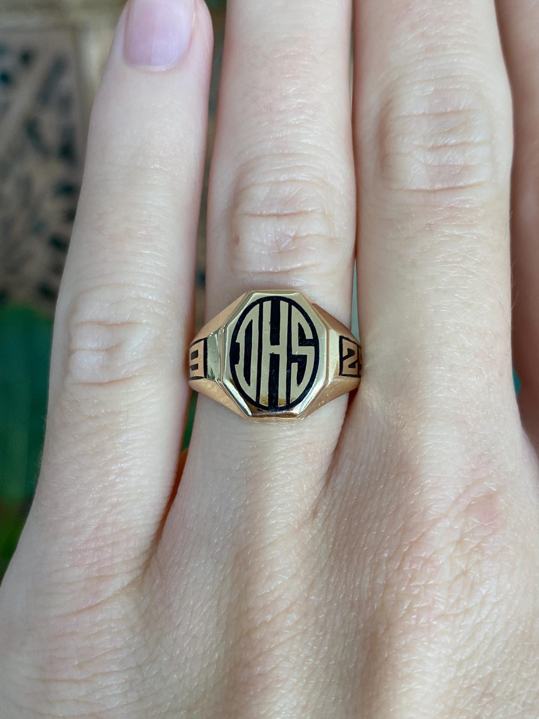 Vintage Solid 10k Yellow Gold Enamel 1929 DHS Class Ring - Size 5.75 - Etsy