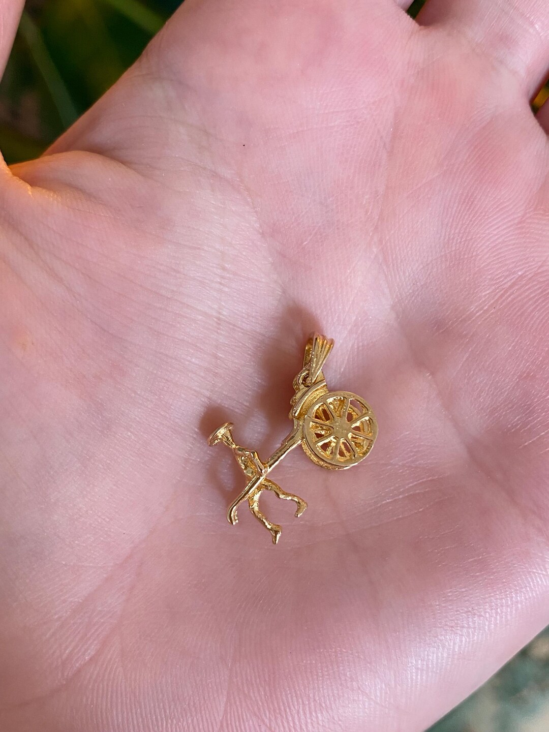 Vintage Solid 14k Yellow Gold Buggy Man Carriage Charm - Real Genuine ...