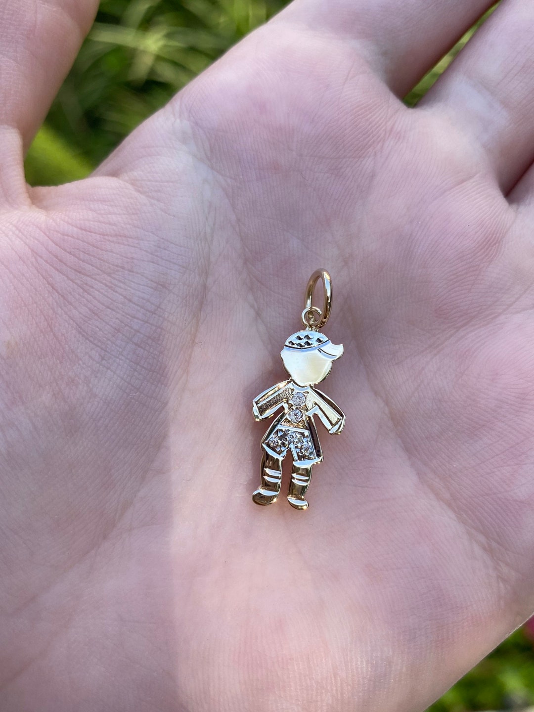 Vintage 14k Yellow Gold Diamond Boy Child Charm Matthew Pendant for ...