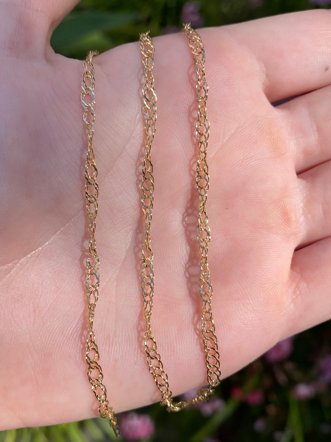 Solid 14k Yellow Gold Openlink Twist Chain Necklace - 19.75 Inches ...