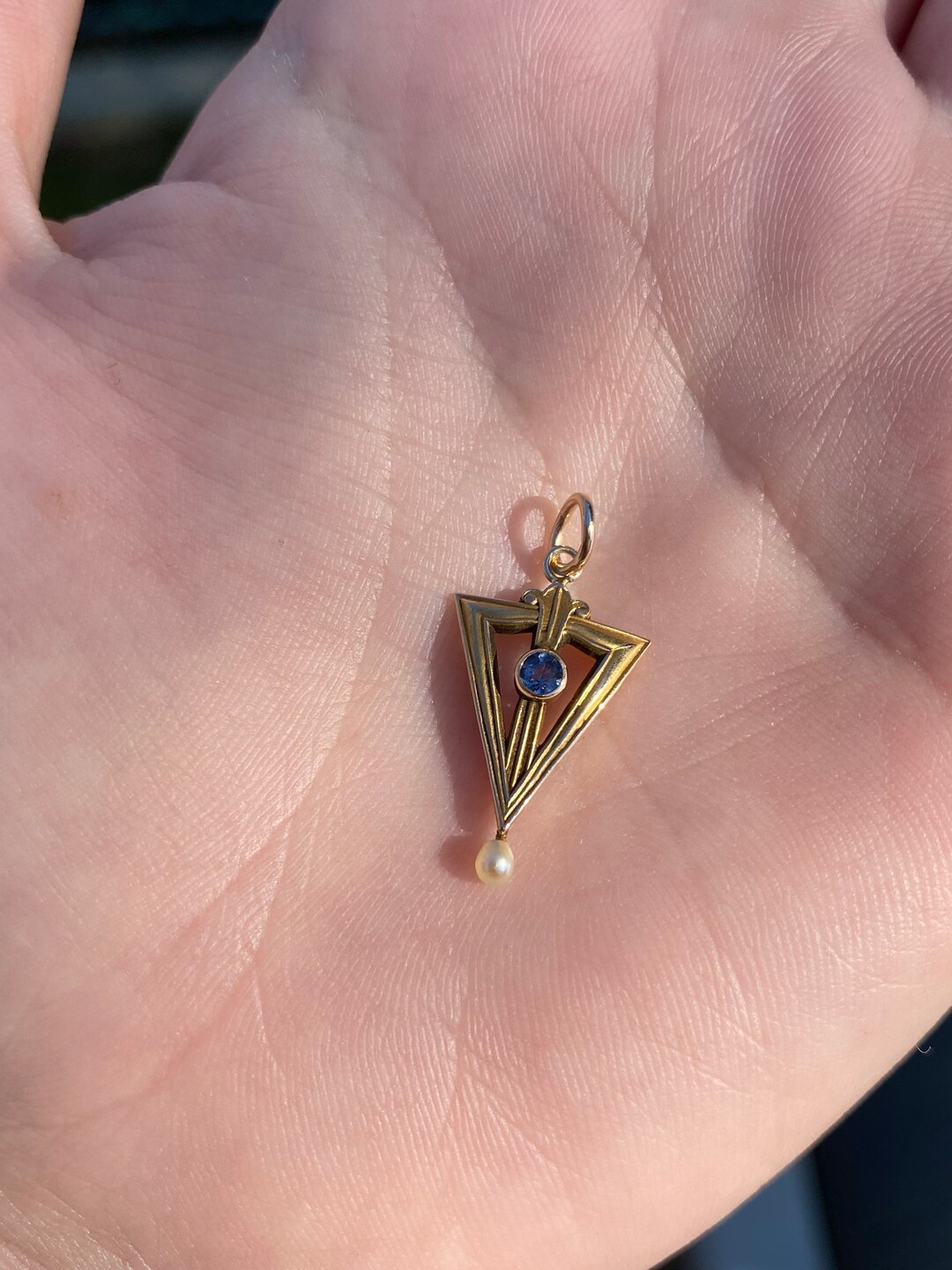 Vintage Solid 18k Yellow Topaz and Pearl Stick Pin Conversion - Etsy