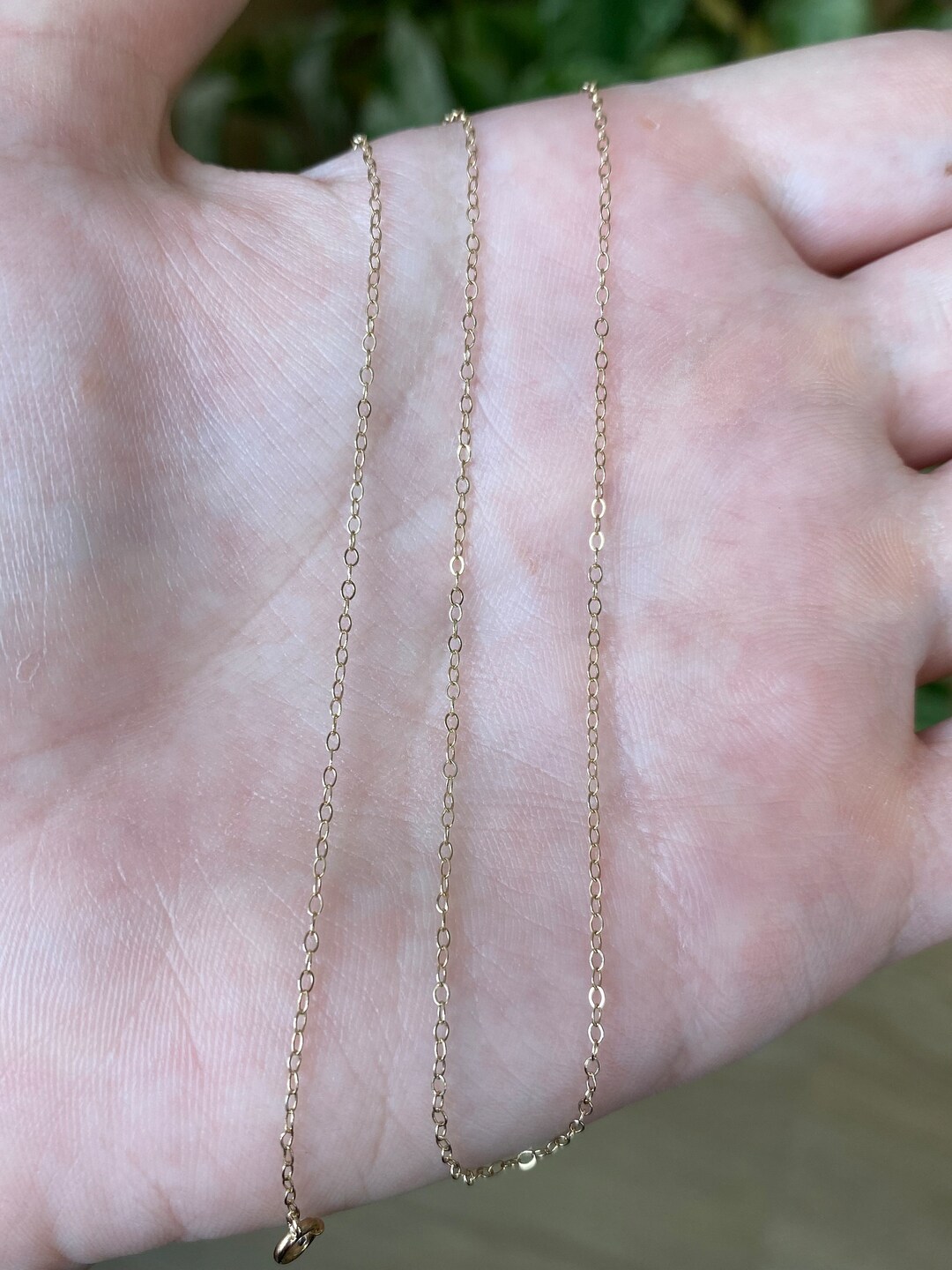 Vintage Solid 14k Yellow Gold Dainty Cable Chain Necklace - 16 Inches ...