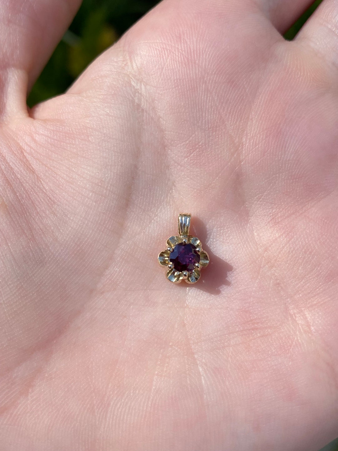 Vintage Solid 14k Yellow Gold Pink Spinel Flower Charm - Fine Estate ...