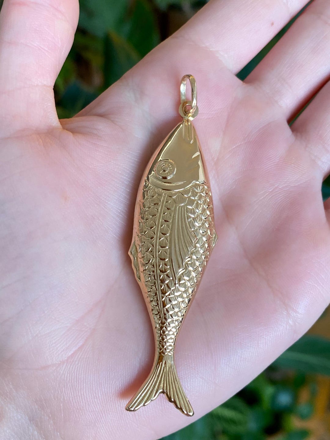 Vintage 18k Yellow Gold Large Sardine Fish Charm - Etsy