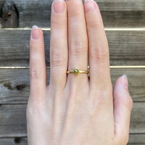 Vintage Solid 18k Yellow Gold Raw Yellow Diamond Ring Size 7 Quality ...