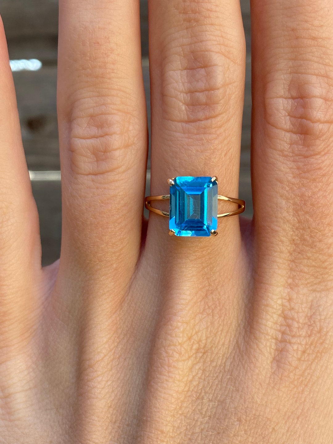 Vintage Solid 14k Yellow Gold Topaz Ring - Size 7.25 - Quality Fine ...
