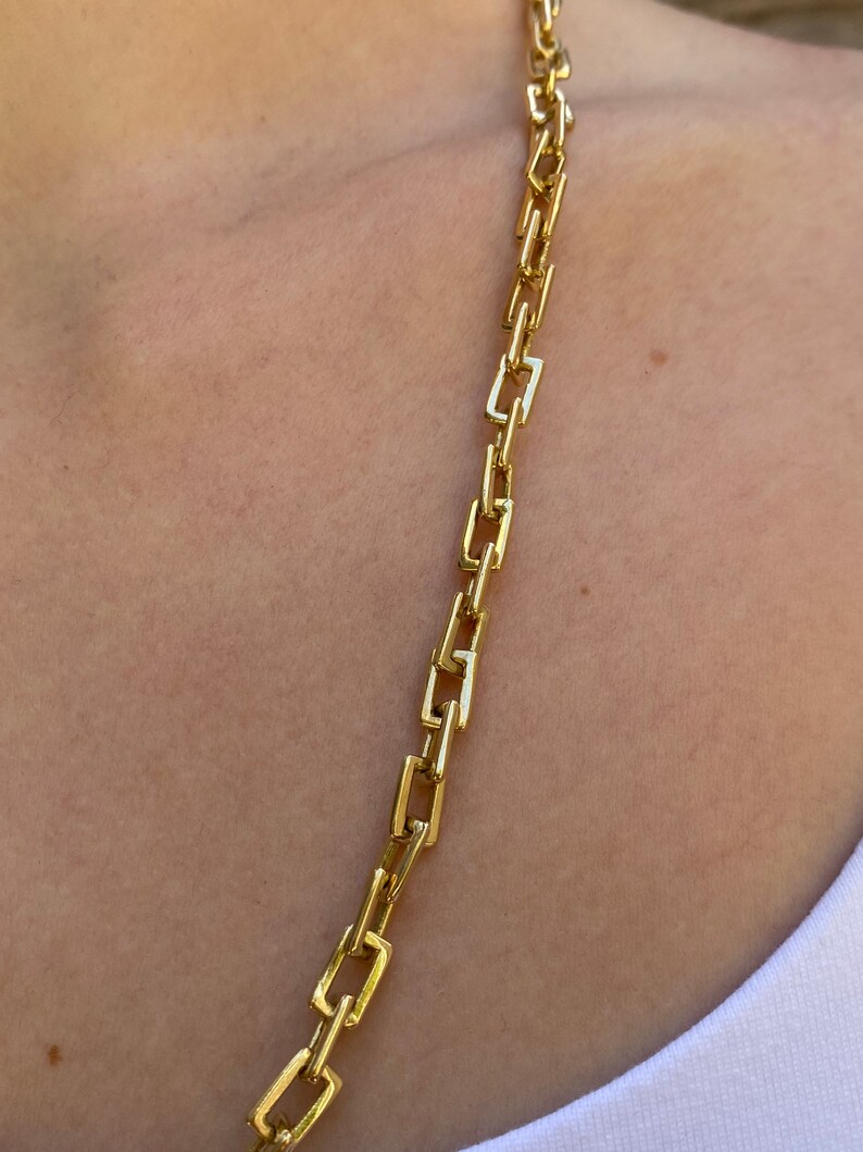 40 Gram Vintage 18k Yellow Gold Rectangle Link Chain 23 - Etsy