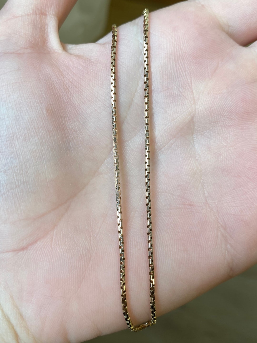 Vintage Solid 14k Yellow Gold Box Chain Anklet - 9.75 Inches - Quality ...
