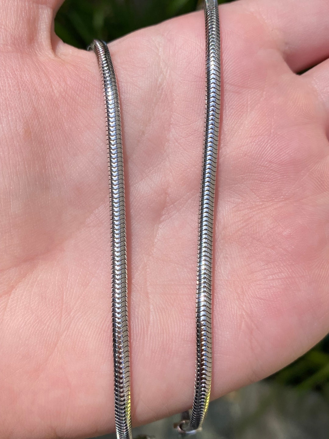 Vintage Solid 14k White Gold Snake Chain Necklace - 14.25 Inches - Fine ...