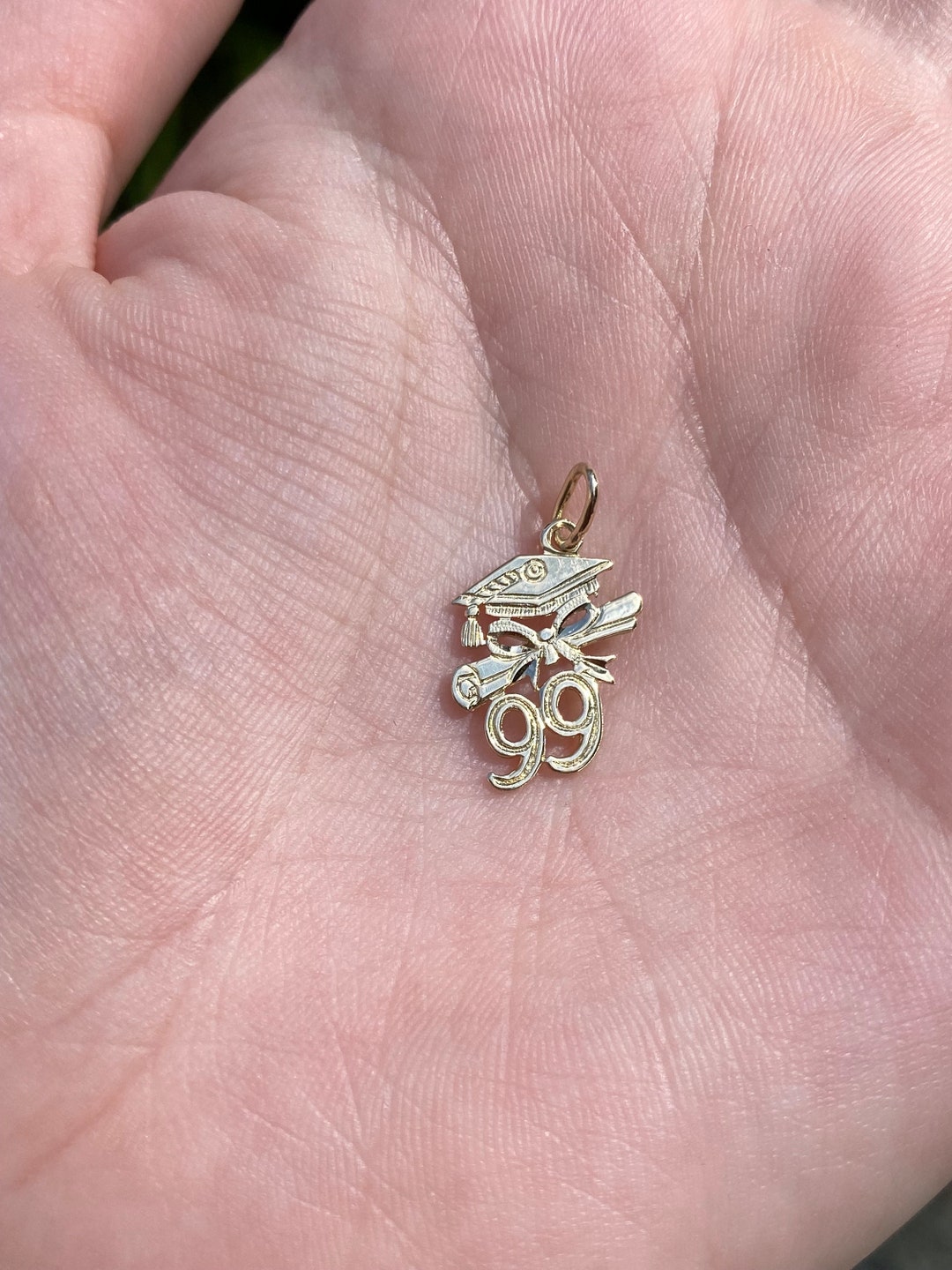 Vintage Solid 14k Yellow Gold Class of 1999 Graduation Hat Charm - Fine ...