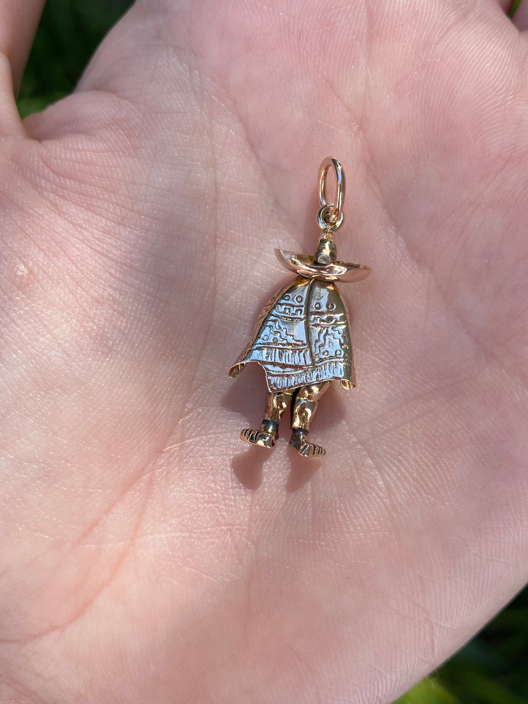 Vintage Solid 10k Yellow Gold Poncho Man Charm Quality Fine Estate ...