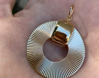 Engine Turned Gold Charm - Etsy