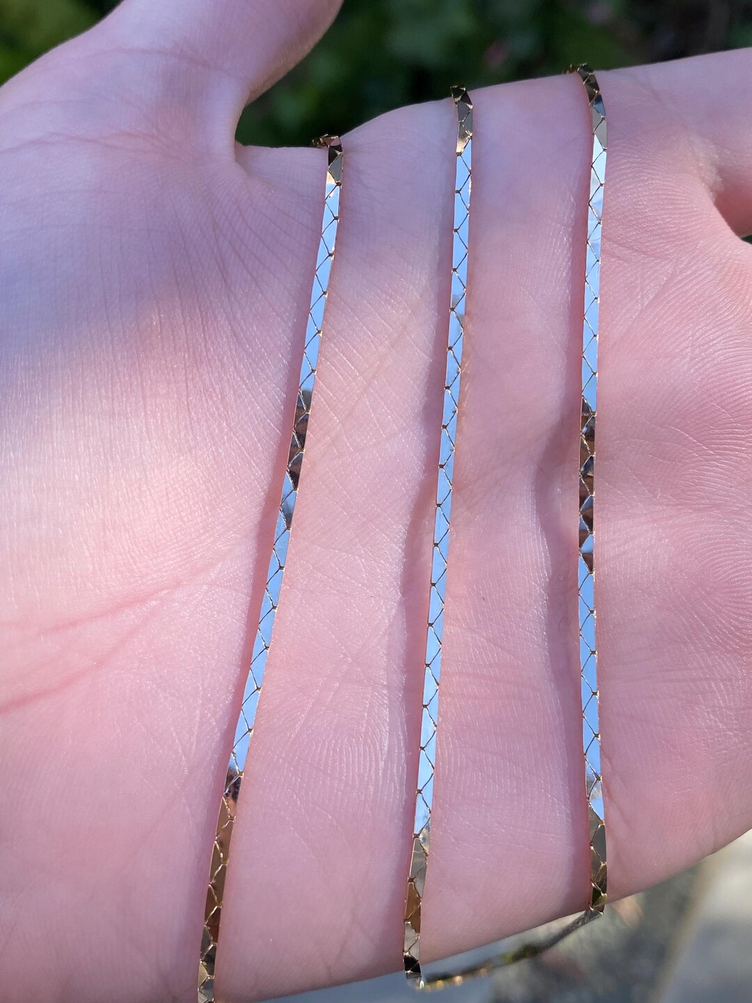 Vintage Solid 14k Yellow Gold Triangle Link Chain Necklace 20.25 Inches ...