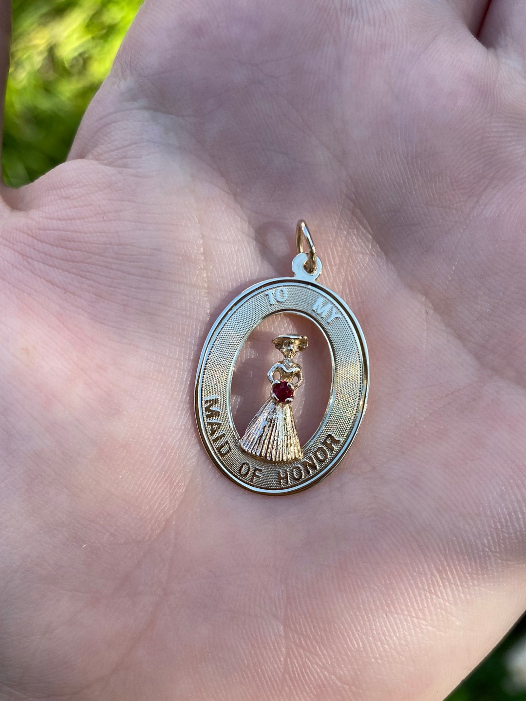 Vintage Solid 14k Yellow Gold Maid of Honor Charm Quality Fine Estate ...