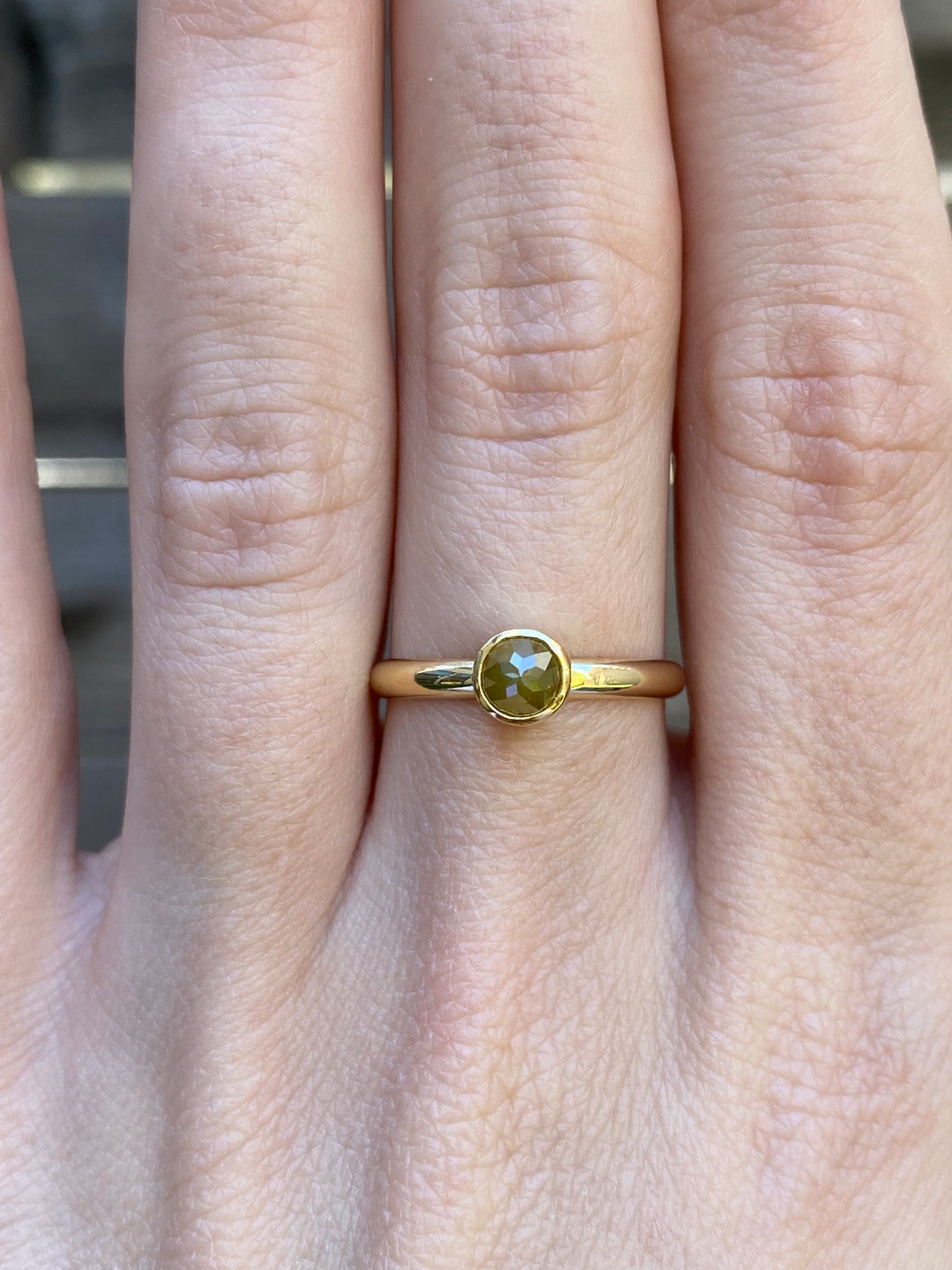 Vintage Solid 18k Yellow Gold Raw Yellow Diamond Ring Size 7 Quality ...