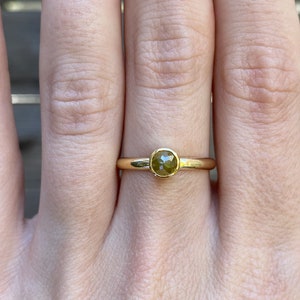 Vintage Solid 18k Yellow Gold Raw Yellow Diamond Ring Size 7 Quality ...