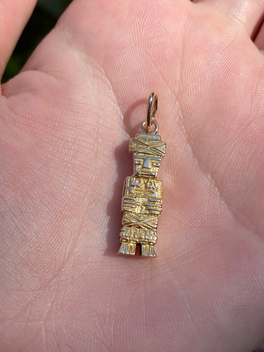 Vintage Solid 18k Yellow Gold Peruvian Statue Charm - Fine Estate ...