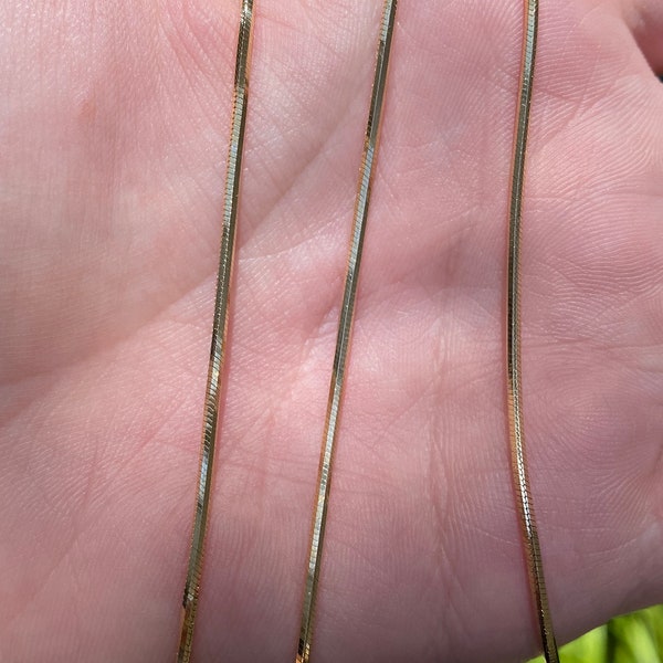 14K Yellow Gold Round Snake Chain Necklace, 16 to 24 Inch, 1.0mm to 1 ...