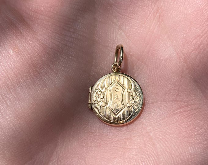 Vintage Solid 9k Yellow Gold Monogram Locket Charm - Real Genuine Gold ...