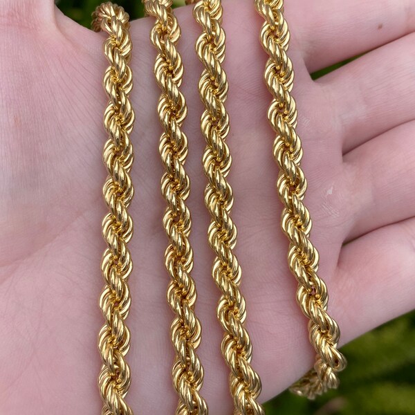 18k Gold Rope Chain - Etsy