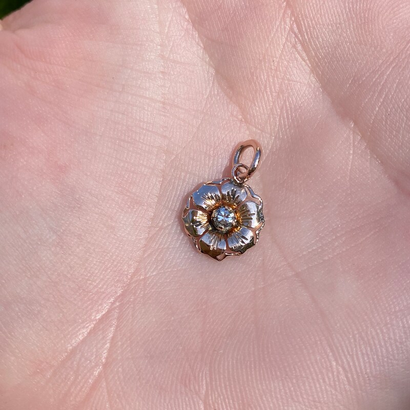 Gold Flower Charm - Etsy