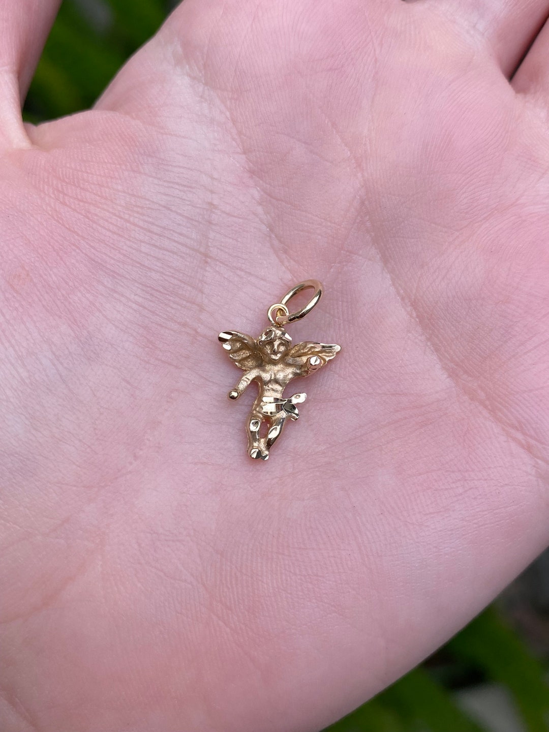 Vintage Solid 10k Yellow Gold Cupid Cherub Stick Pin Conversion Charm ...