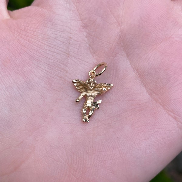 Solid Gold Necklace Cherub - Etsy