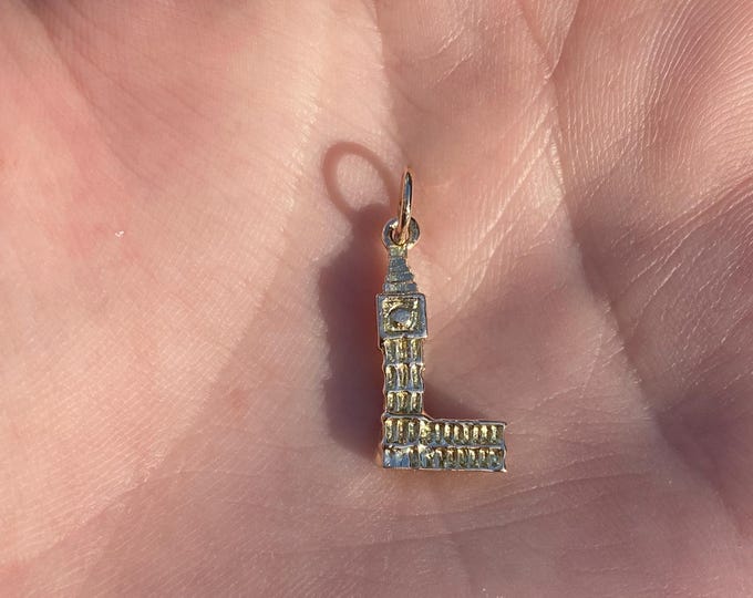 Vintage Solid 10k Yellow Gold Clock Tower Charm - Real Genuine Gold ...