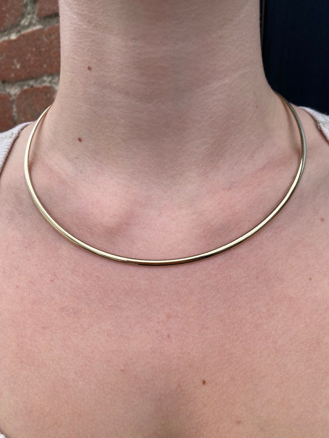 Vintage Solid 14k Yellow Gold Omega Chain Necklace - 18 Inches - Fine ...